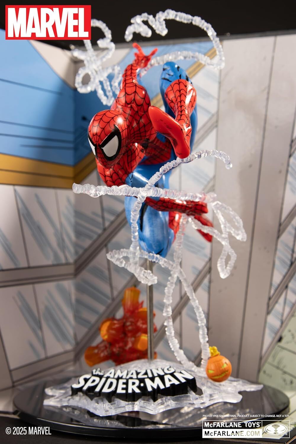 McFarlane Toys - Marvel Spider-Man 1:10th Scale Collectible with Scene ...